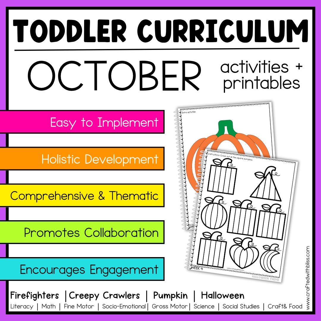 October Toddler Curriculum Activities and Printable 2-3 Yo Homeschool ...