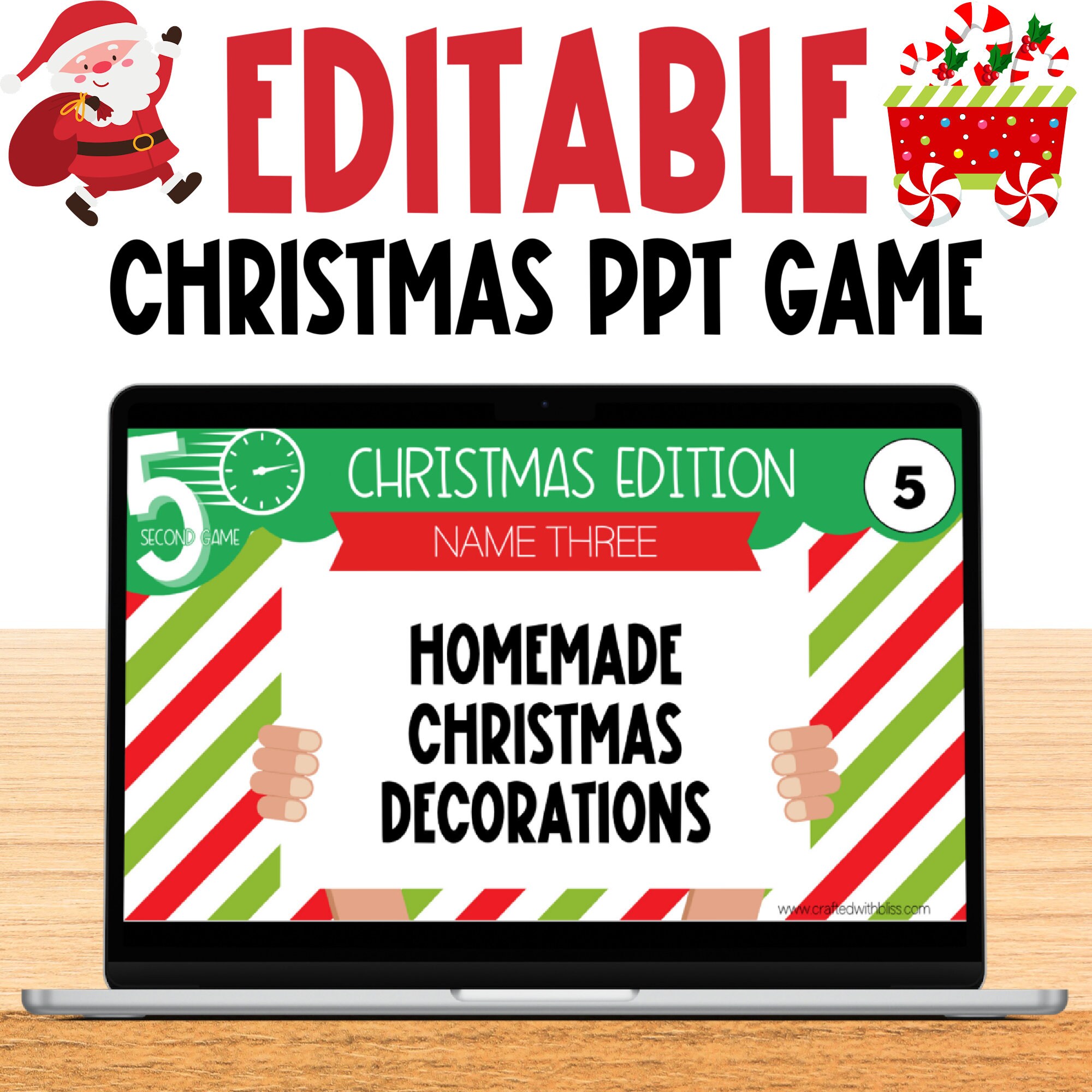 Custom Editable 100 Christmas 5 Second Game PPT Powerpoint - Etsy