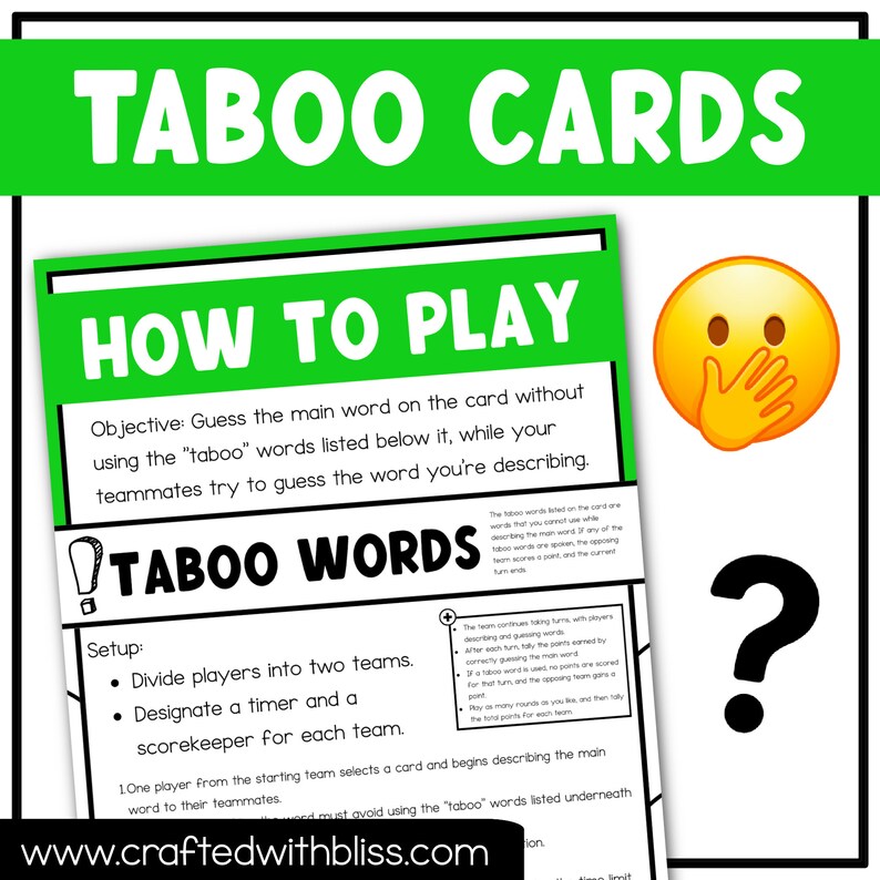 Family Reunion Taboo Game 150 Cards Reunion Party Party Game Night ...