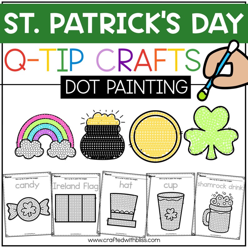 Q-tip Painting St. Patrick's Day Craft - Etsy