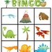 Dinosaur BINGO for Preschool-kindergarten Dinosaur Games and - Etsy
