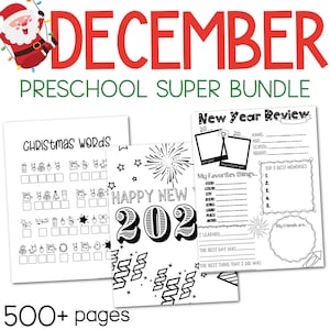 December Preschool Super Bundle, Christmas Kindergarten Activities ...