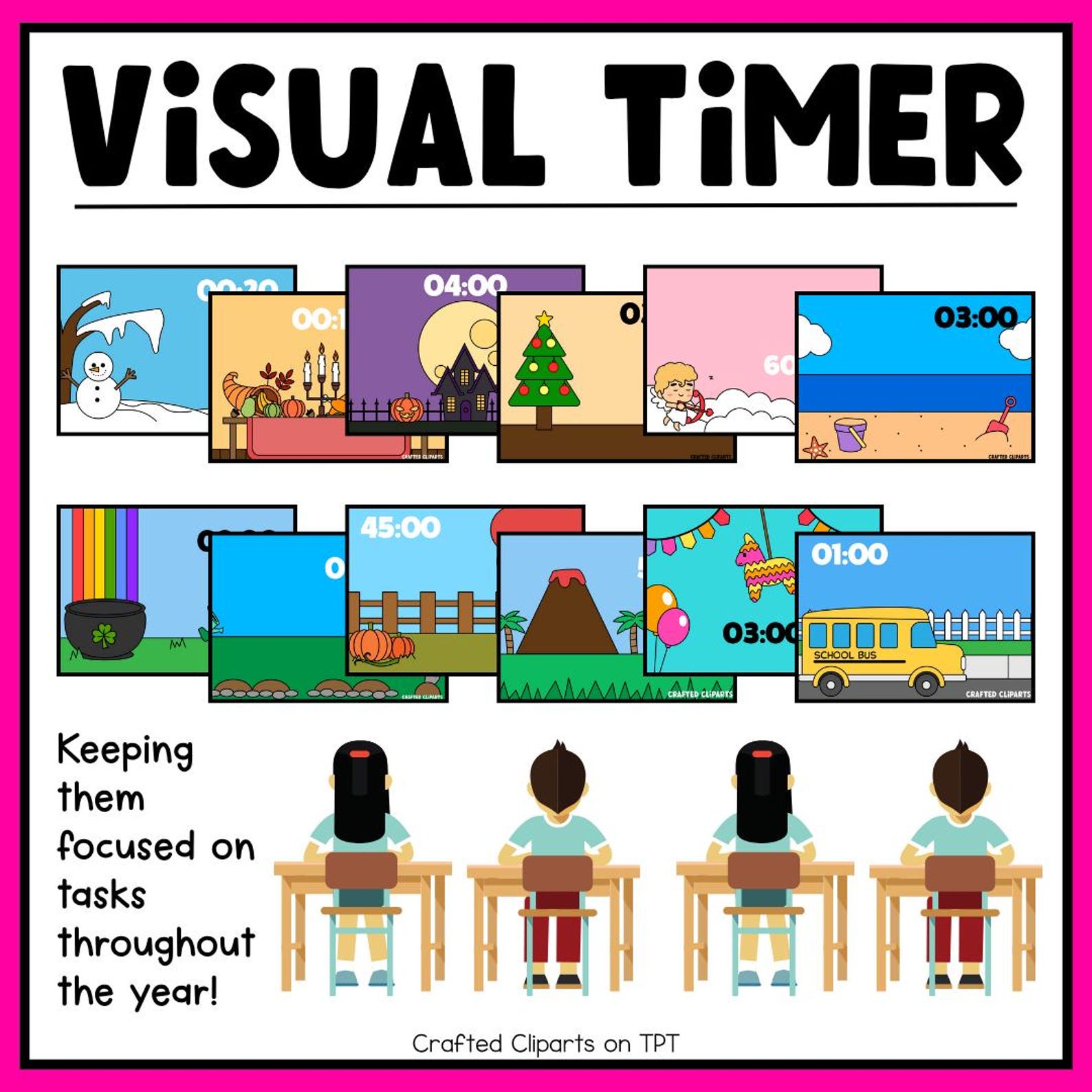 Year Round Visual Timer Countdown Classroom Management Tool Mega Bundle ...