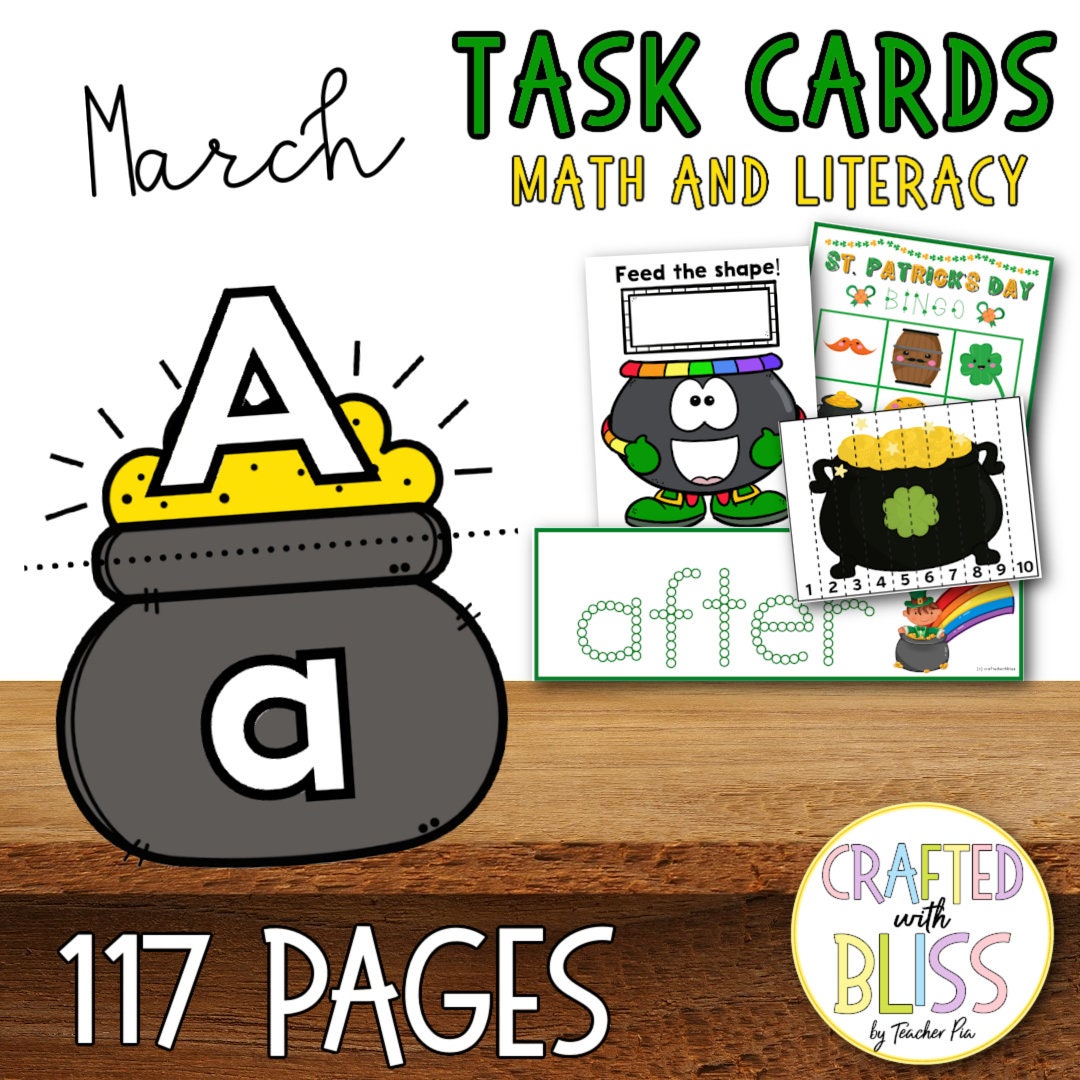 All Year Task Cards Math and Literacy Mega Bundle preschool - Etsy