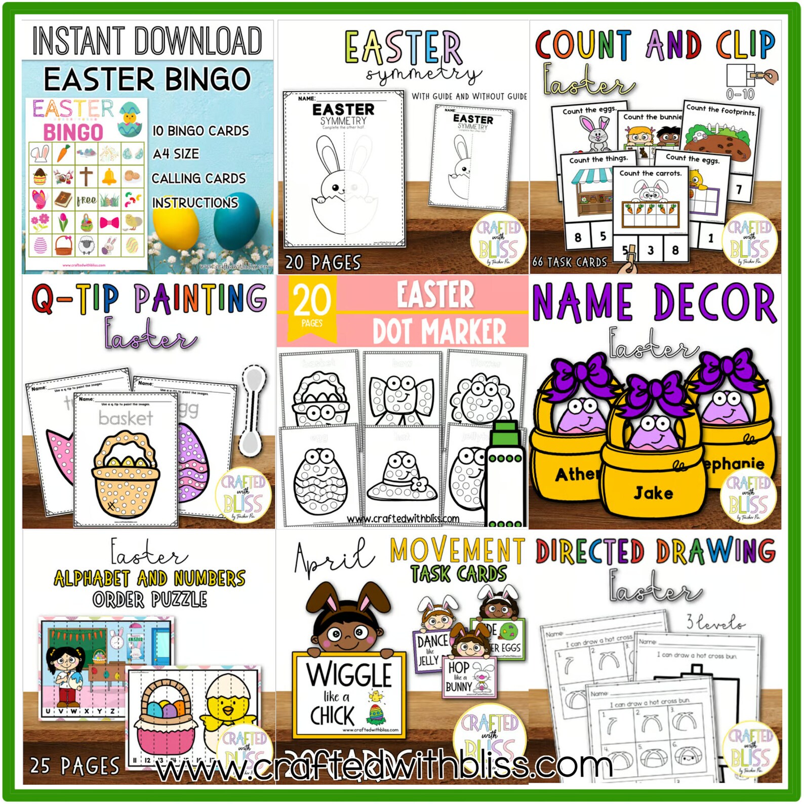 April Preschool-kindergarten Bundle, Easter Spring Kindergarten ...