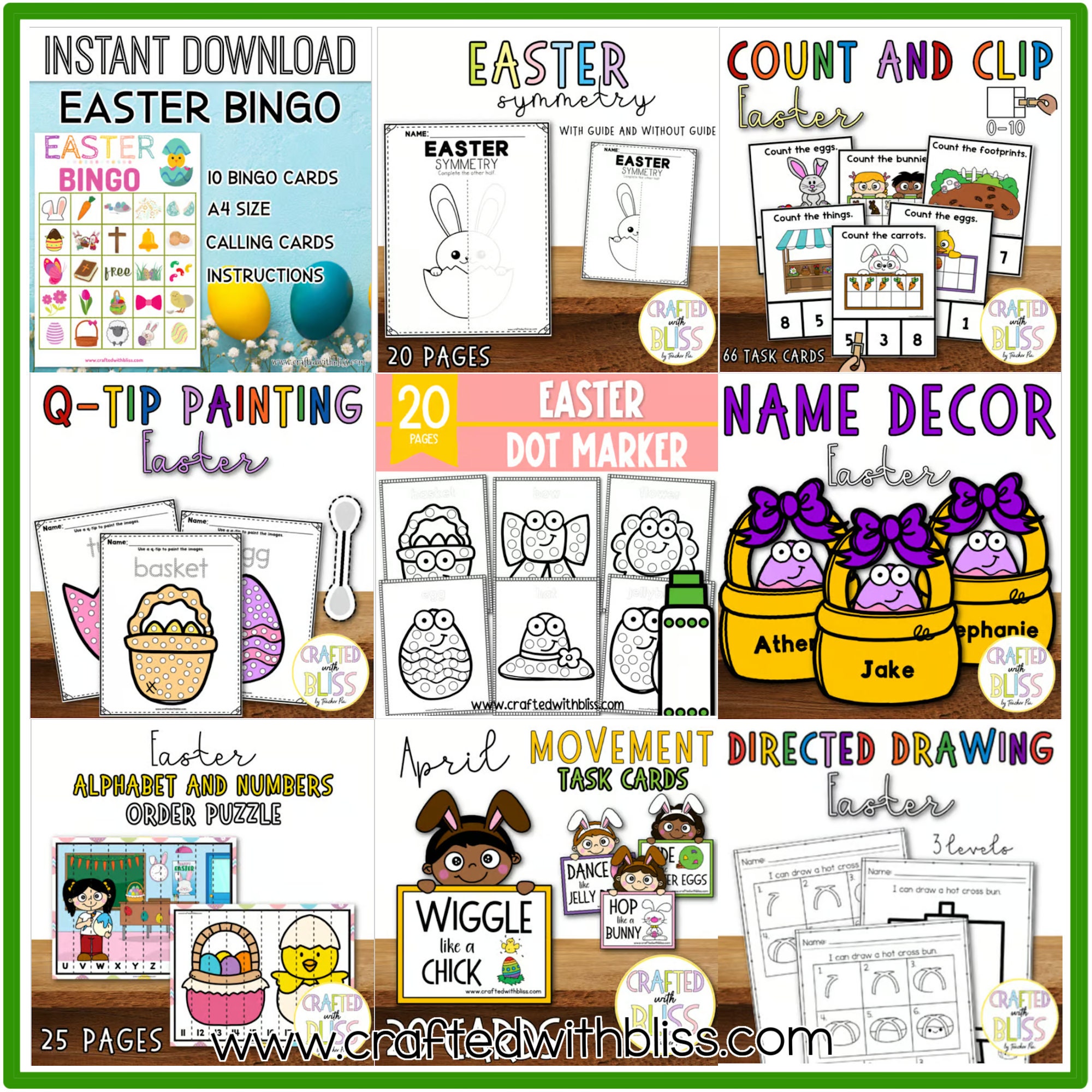 April Preschool-kindergarten Bundle, Easter Spring Kindergarten ...