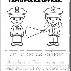 Community Helper Color and Trace Social Studies Kindergarten Community ...