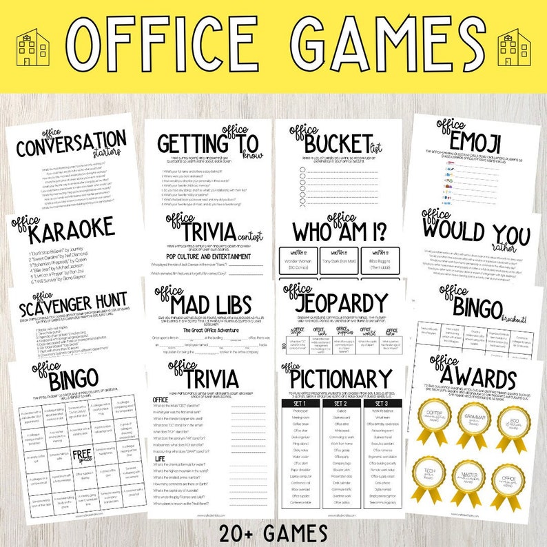 Team Building Games for Work Office Games Activities Bundle - Etsy