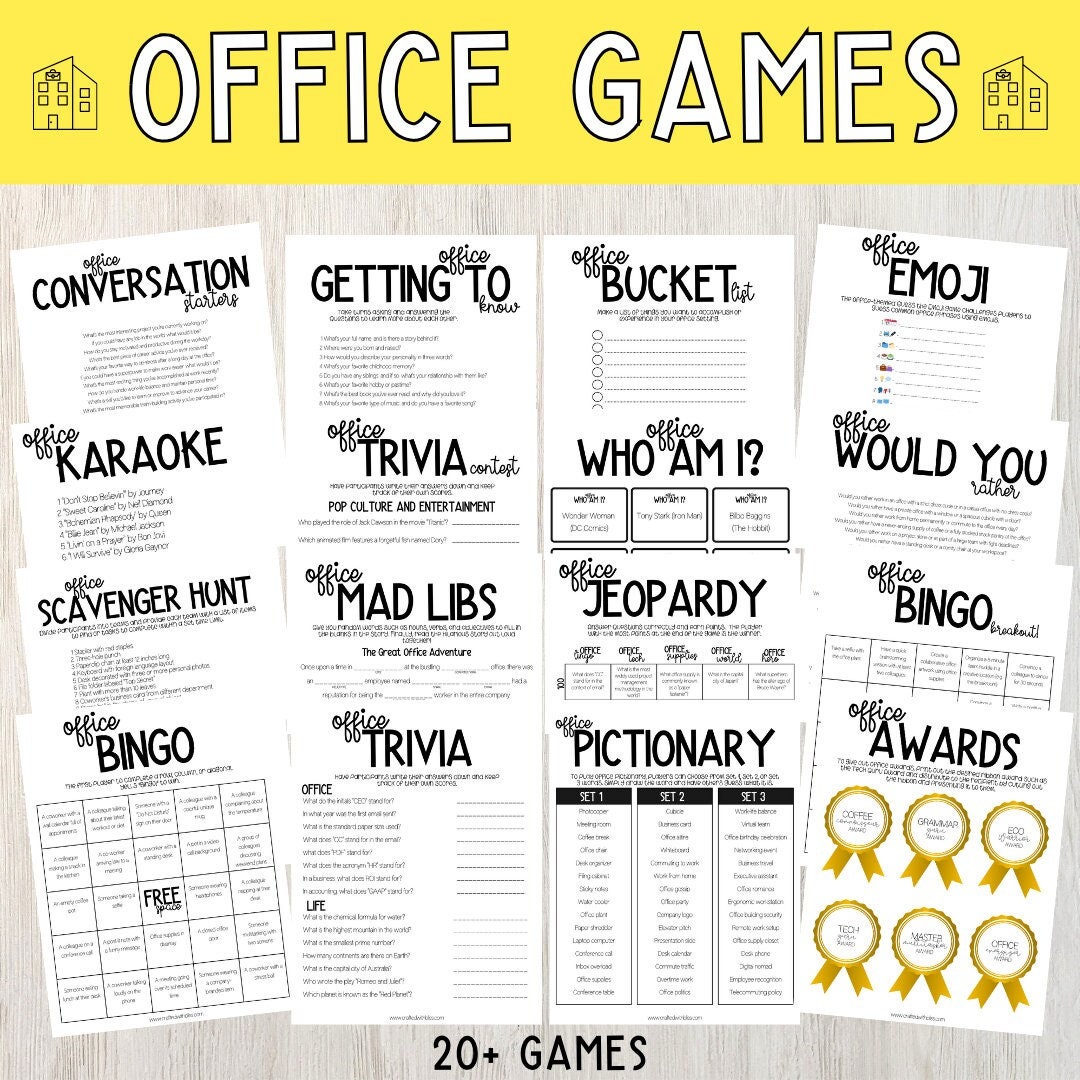 Team Building Games for Work Office Games Activities Bundle - Etsy