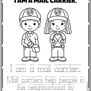 Community Helper Color and Trace Social Studies Kindergarten Community ...