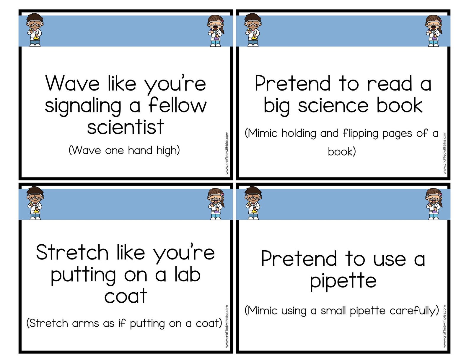 Scientist Says | Science Movement Cards Ice Breaker Gross Motor Game - Etsy