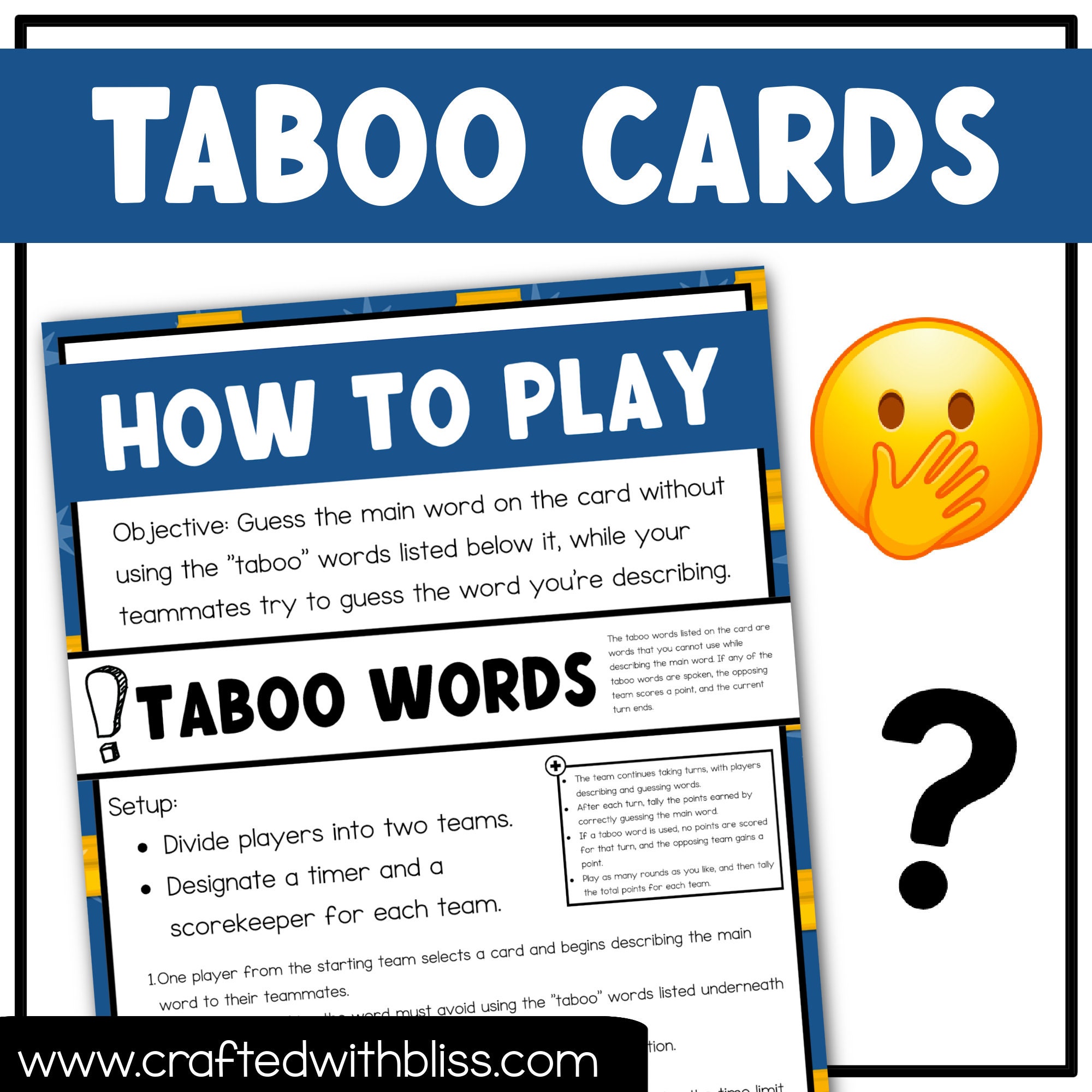 Bible Taboo Party Game 150 Cards Christian Fun Friday Ice Breaker Brain ...