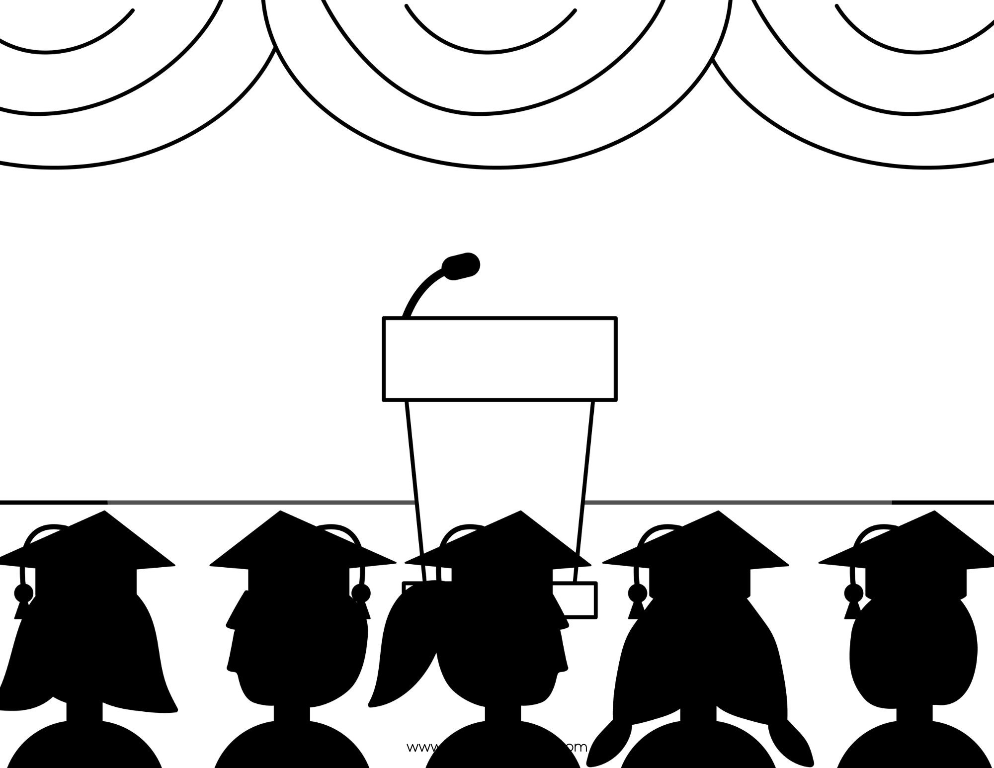 Graduation Coloring Pages for Kids Background Scene End of the Year ...