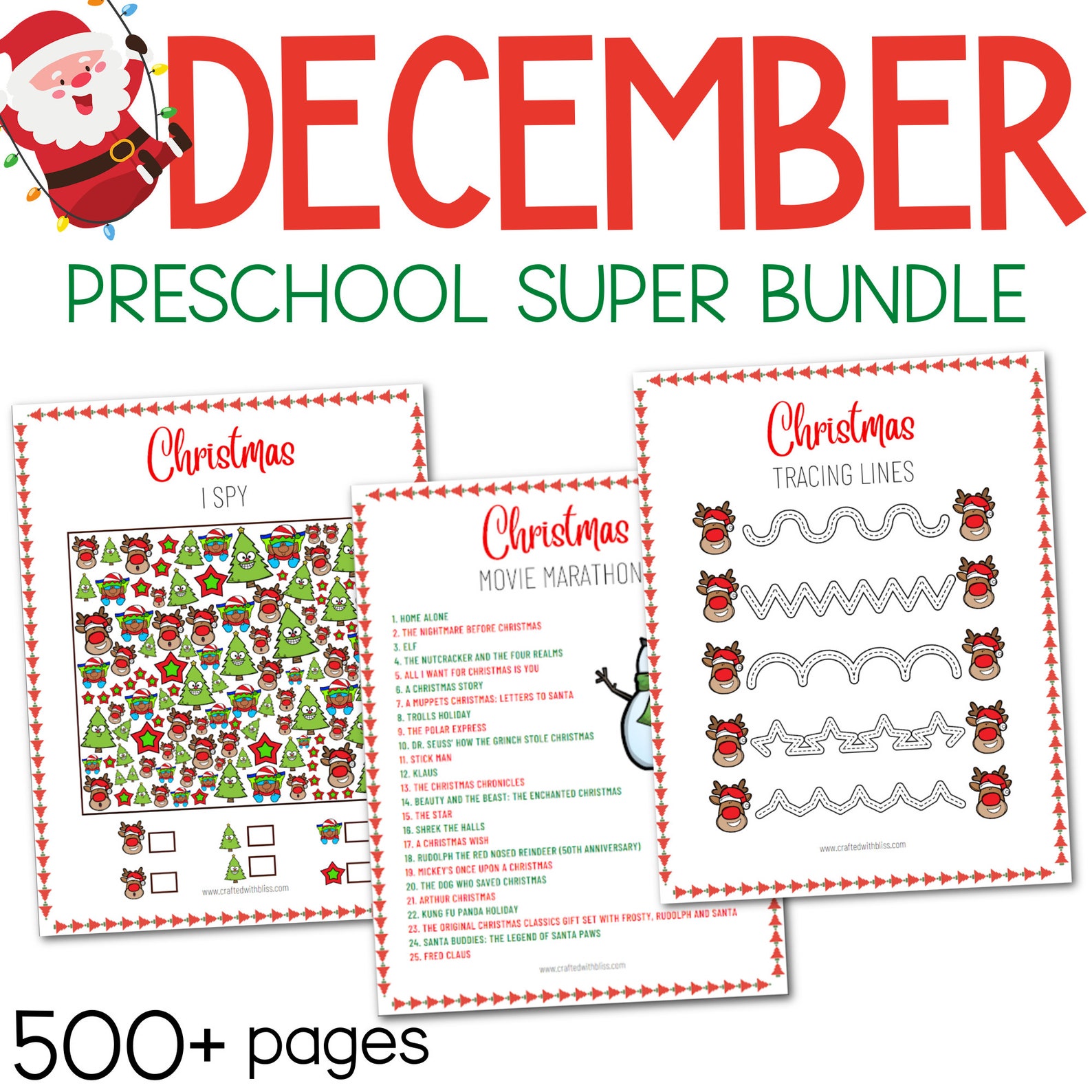 December Preschool Super Bundle, Christmas Kindergarten Activities ...