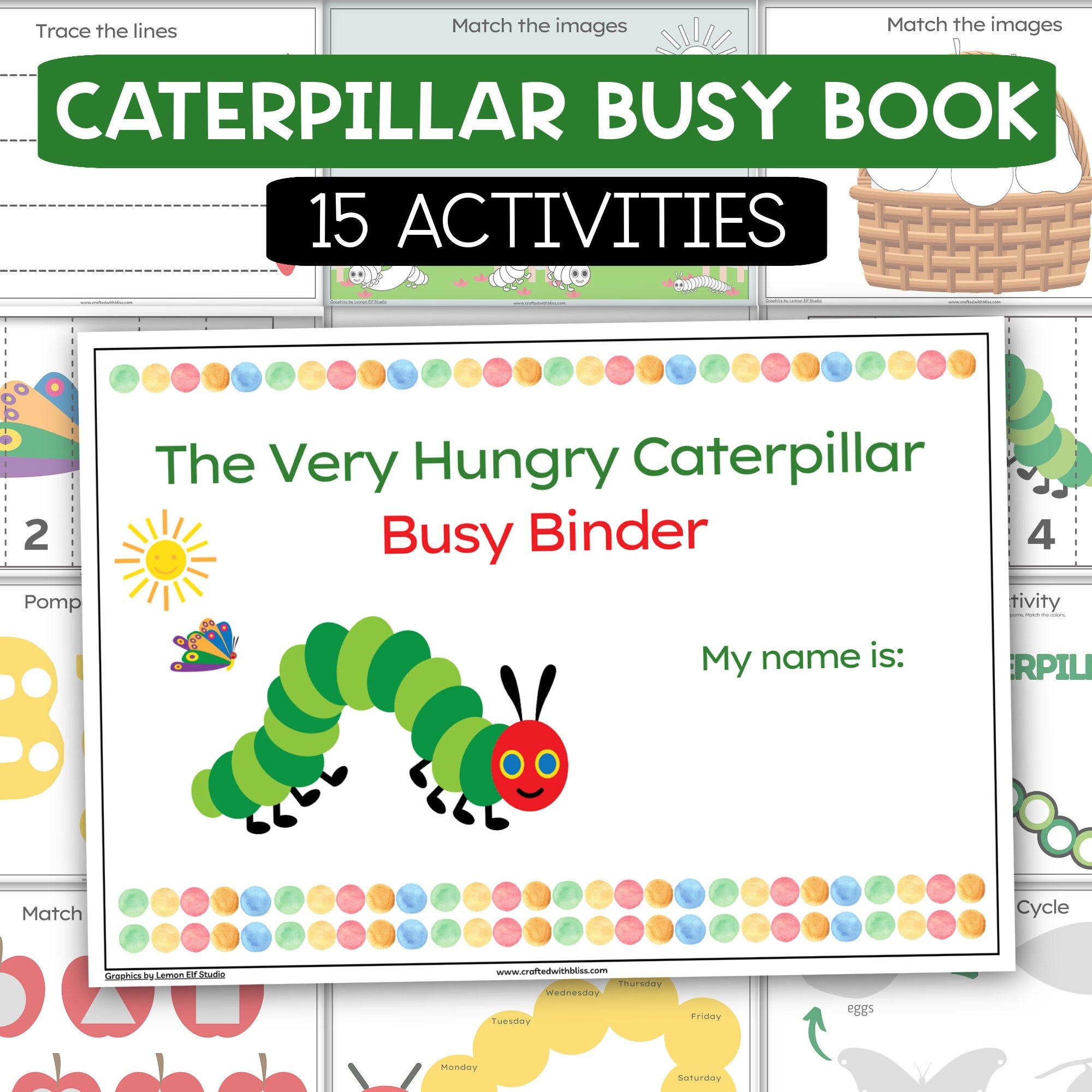 Hungry Caterpillar Busy Books Binder Adapted Book Toddler Busy Board ...