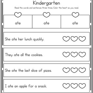 Kindergarten Dolch Sight Words Fluency Sentences Morning Work Center - Etsy