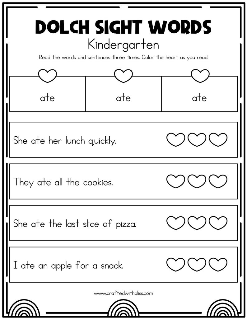 Kindergarten Dolch Sight Words Fluency Sentences Morning Work Center - Etsy