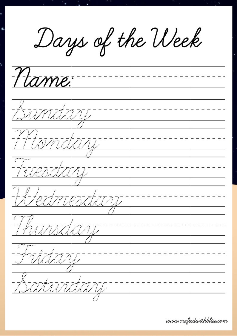Worksheets Cursive Writing