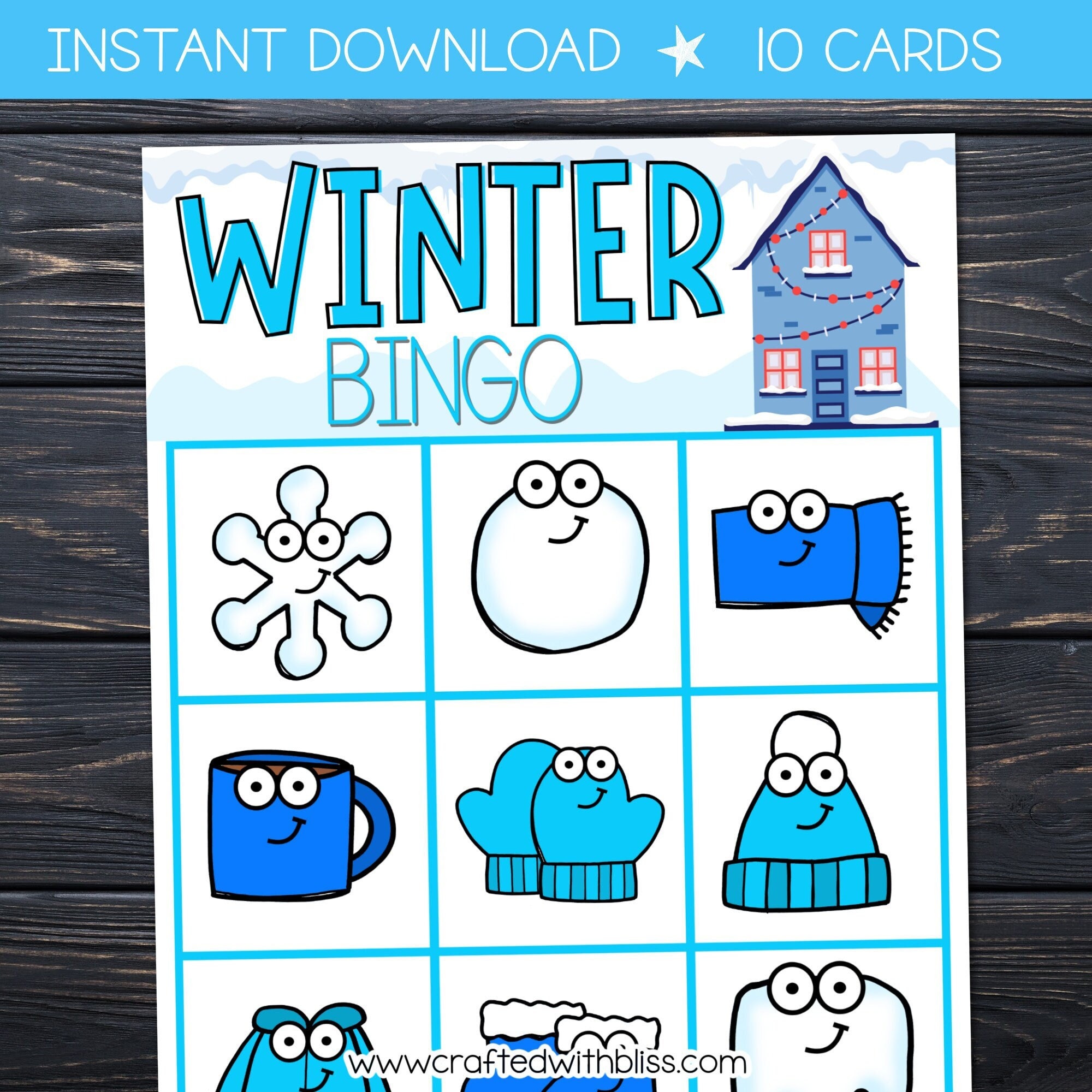 Winter Bingo for Classroom Game Preschool Kindergarten (10 Cards) - Etsy