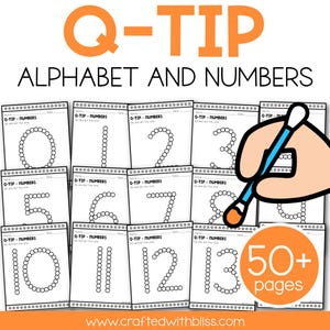 Q-tip Painting Alphabet and Numbers (0-20) Printable Pack | Dip and Dot ...