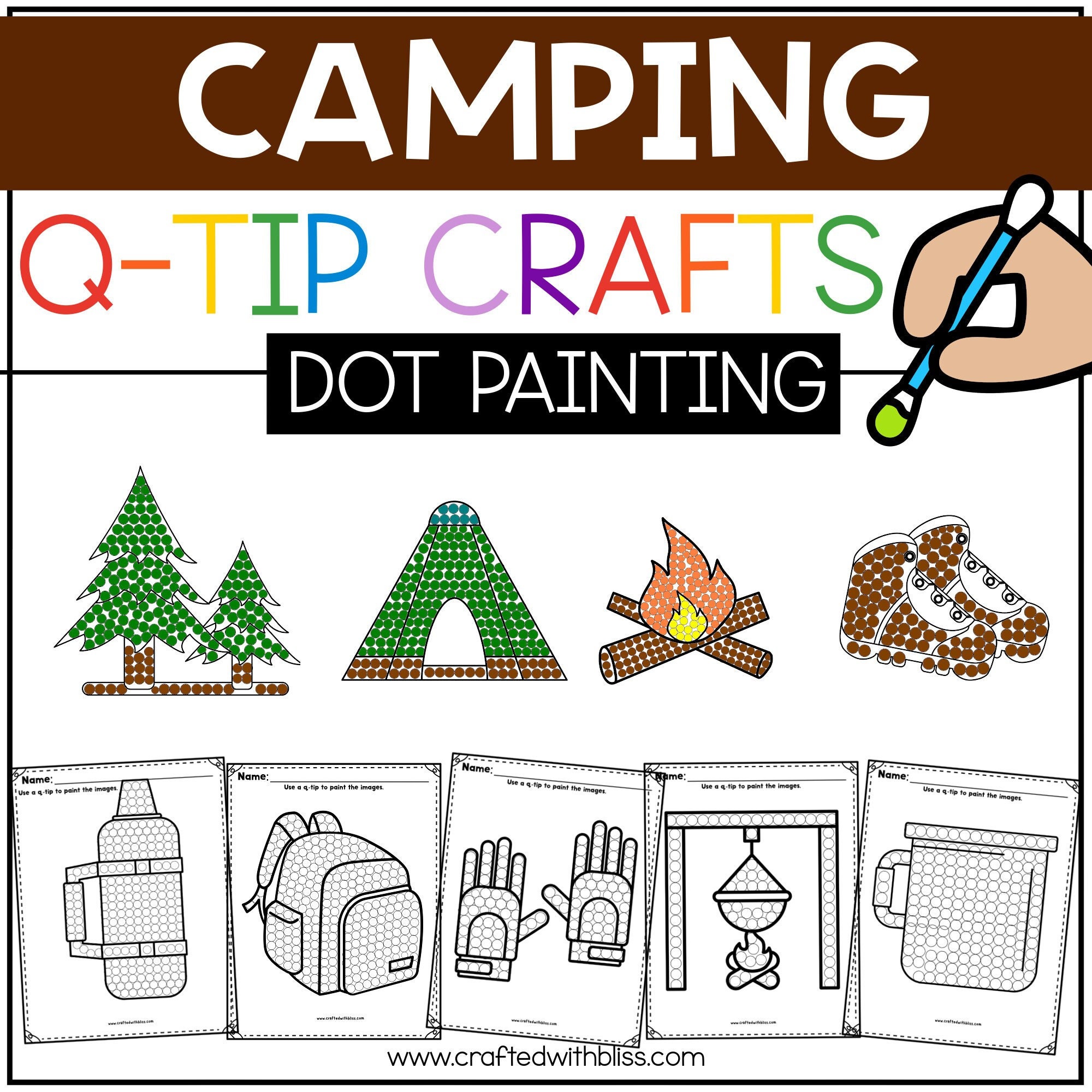 Q-tip Painting Camping Craft - Etsy