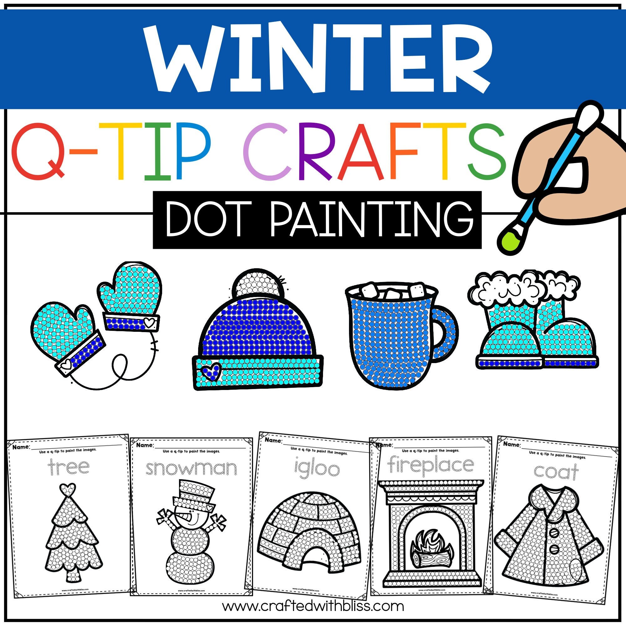 Q-tip Painting Winter Craft - Etsy