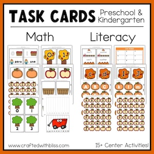 All Year Task Cards Math and Literacy Mega Bundle preschool, Sped ...