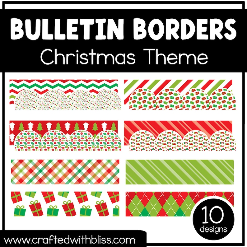 Christmas Theme Bulletin Board Borders - Etsy