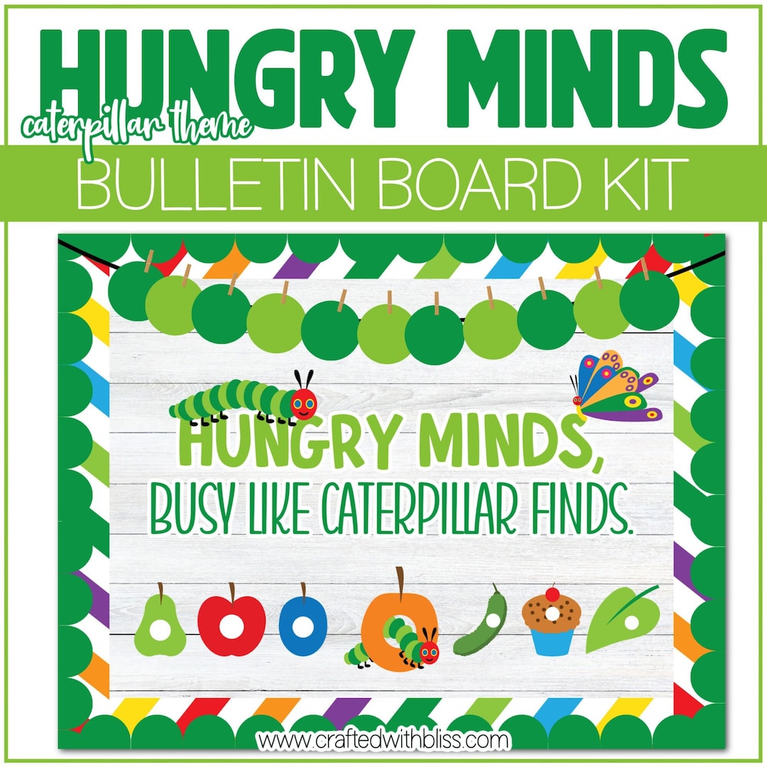 Hungry Minds Caterpillar Theme Bulletin Board Kit Door Classroom Decor ...