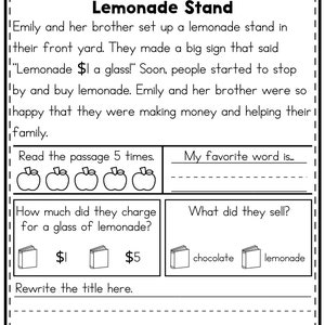 Summer Passages Kindergarten Reading Comprehension Printable ...