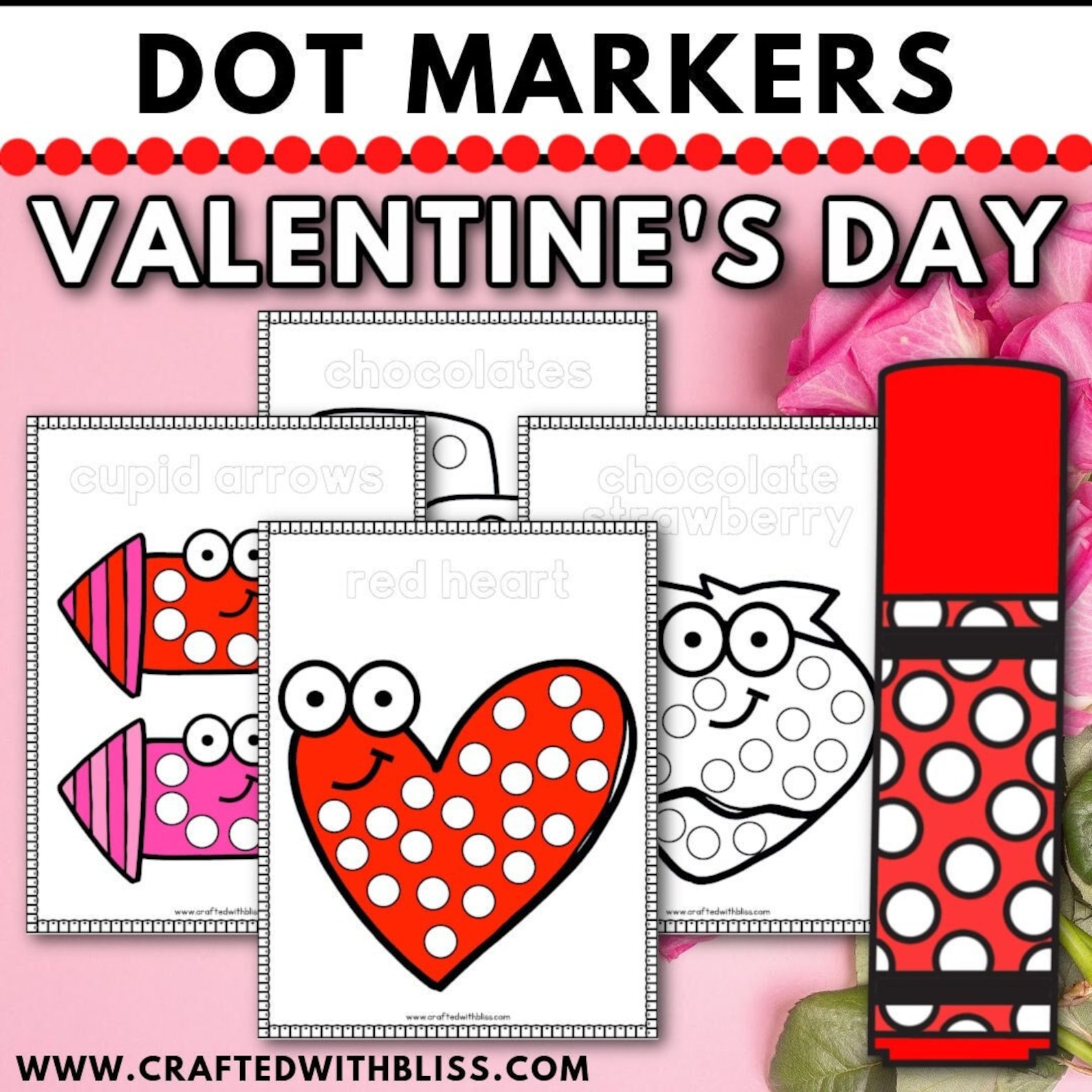 Valentine's Day Do-a-dot Marker Fine Motor Printable, Valentine's Day ...