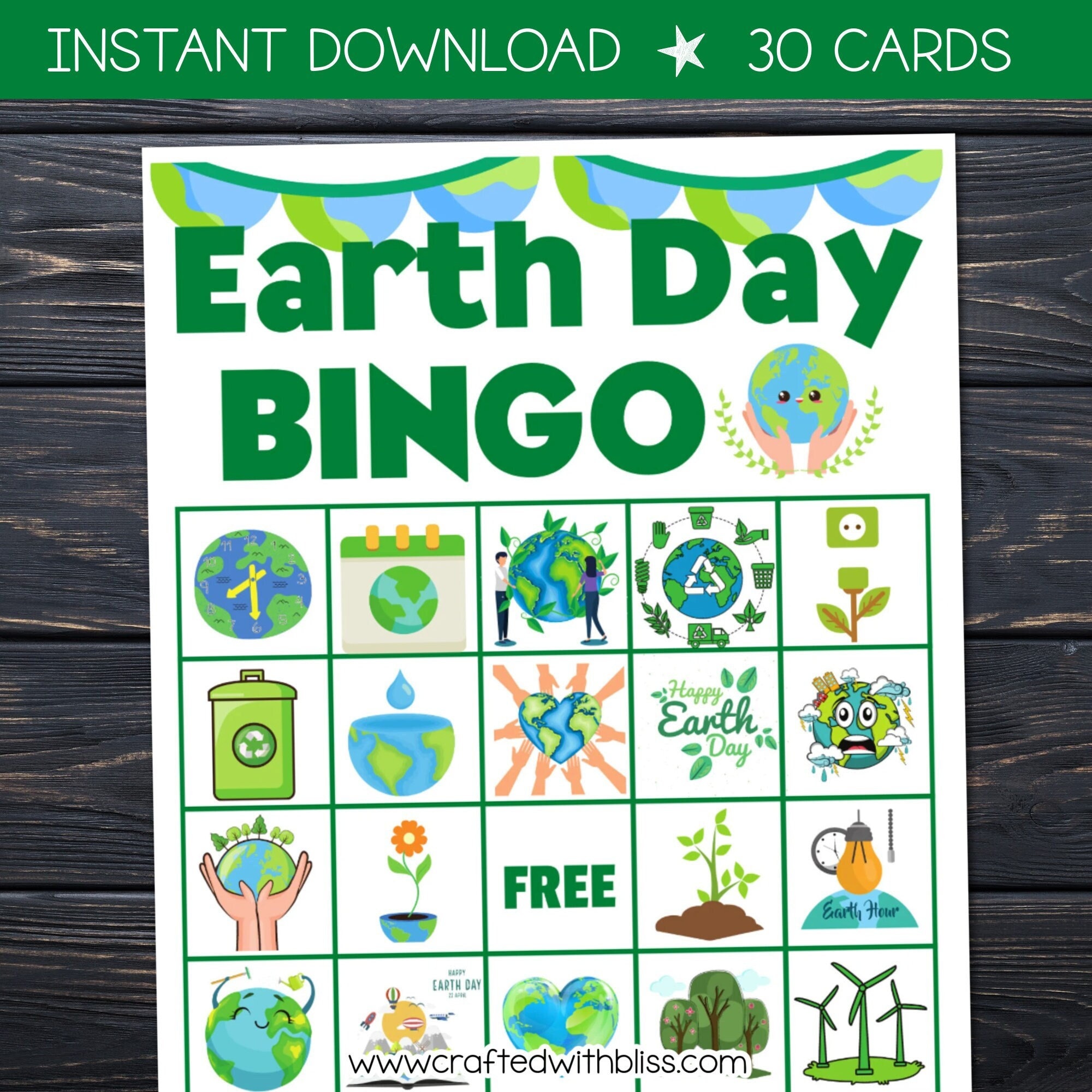 Earth Day Bingo for Kids, Earth Day Bingo Birthday Party, Classroom ...