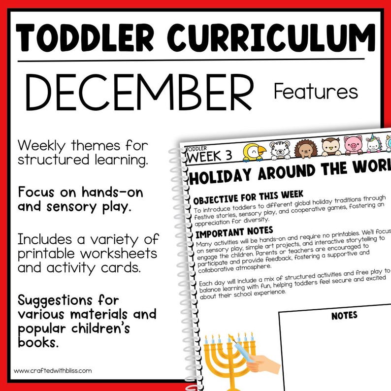 December Toddler Curriculum Activities and Printable 2-3 Yo Homeschool ...