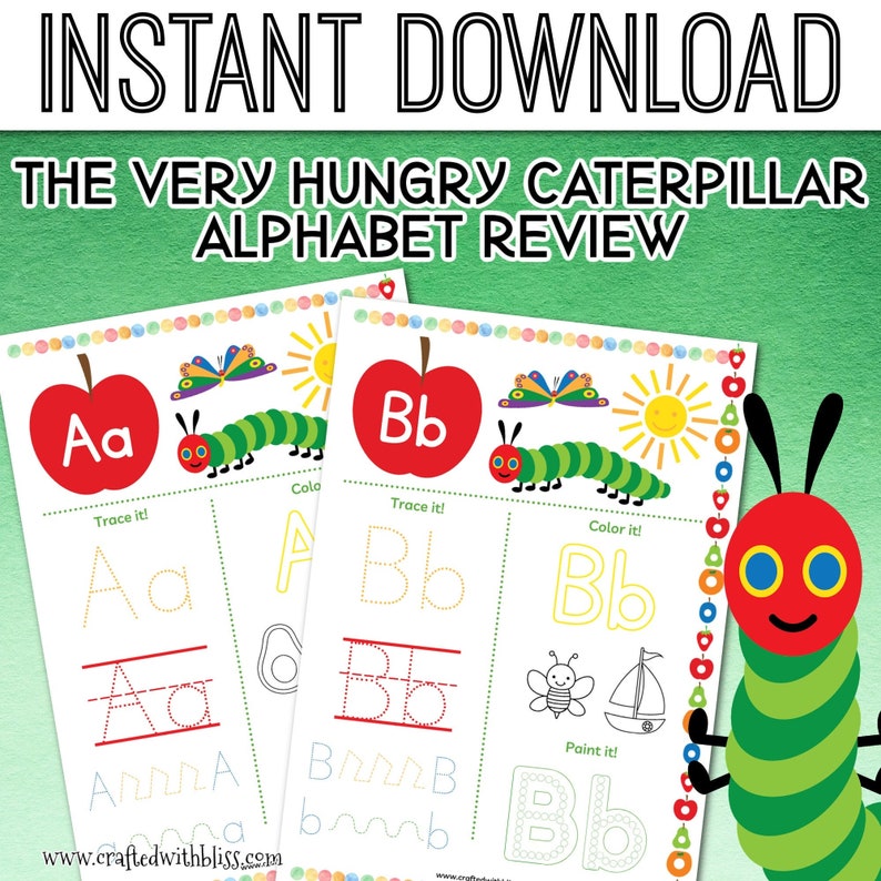 The Very Hungry Caterpillar Alphabet Review Printable,the Very Hungry ...