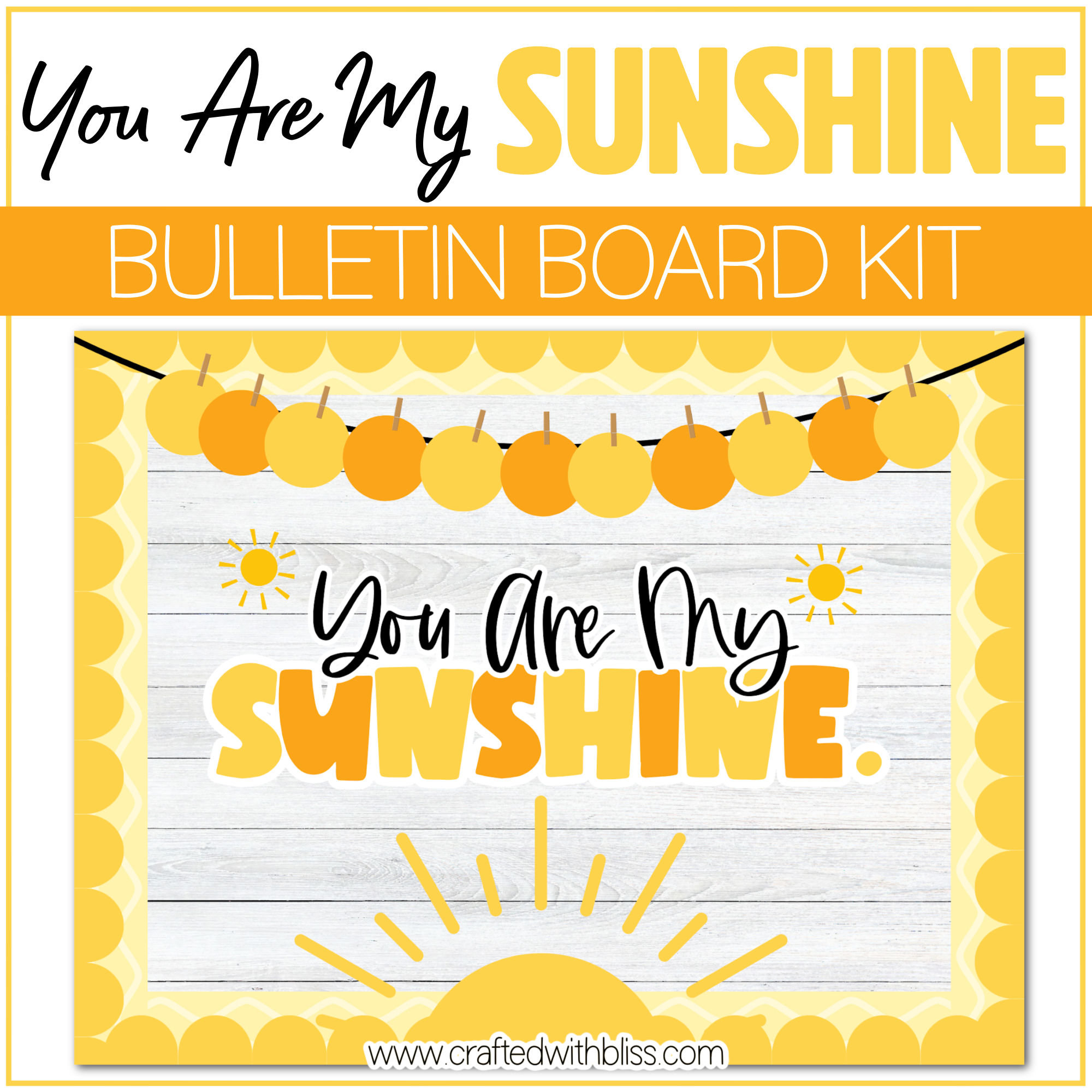 You Are My Sunshine Bulletin Board Kit Door Classroom Decor Summer ...