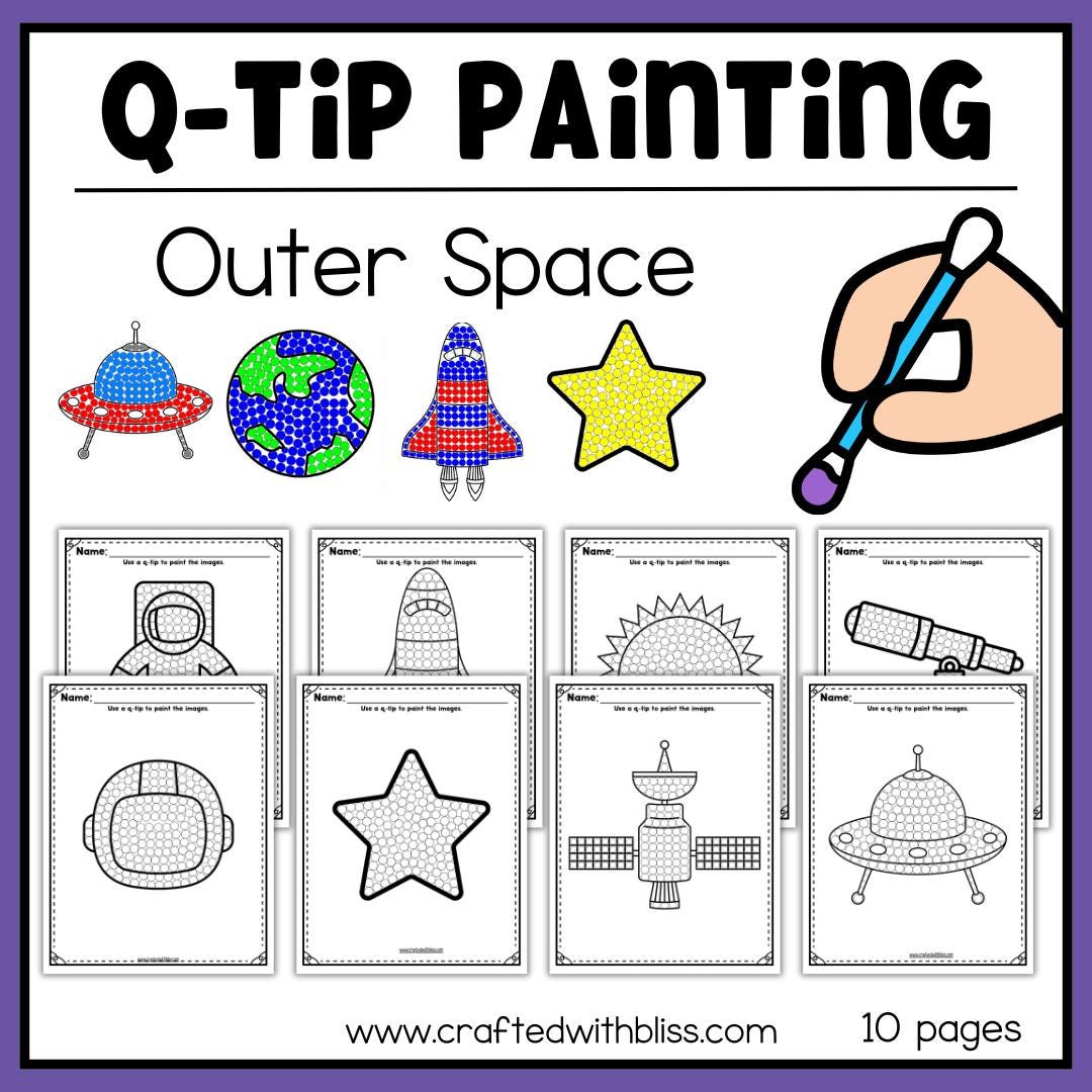 Q-tip Painting Outer Space Craft - Etsy
