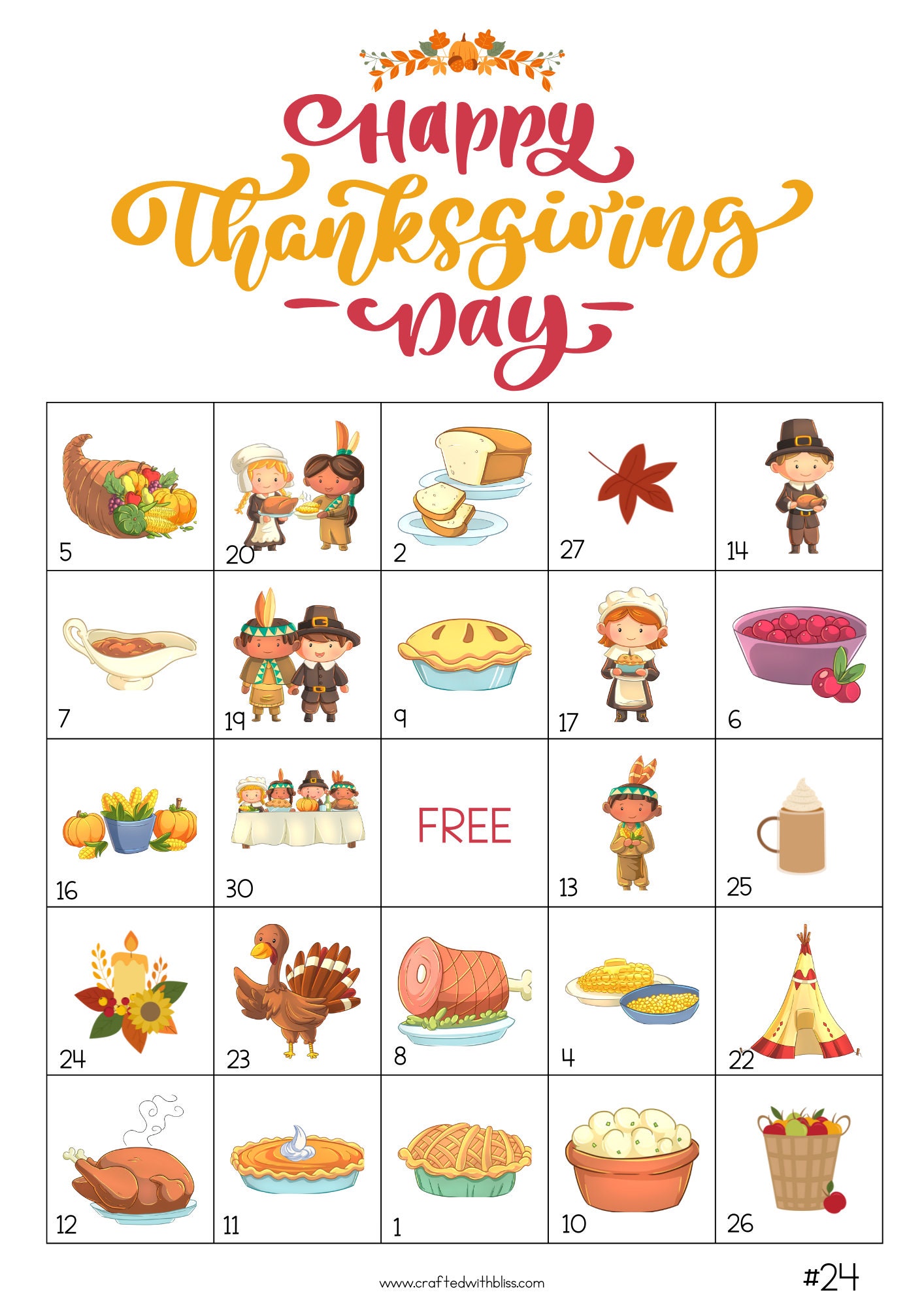 50 Thanksgiving Bingo Cards 5x5 Thanksgiving Bingo Game - Etsy