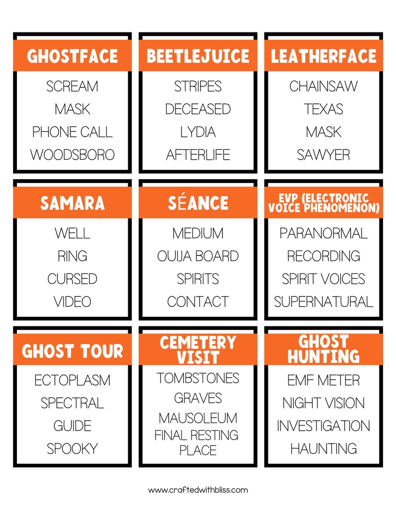 Halloween Taboo Game 150 Cards Halloween Party Game Night Forbidden ...