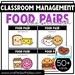 Cute Food Pairs Find Your Partner Visual Cards Classroom Management ...