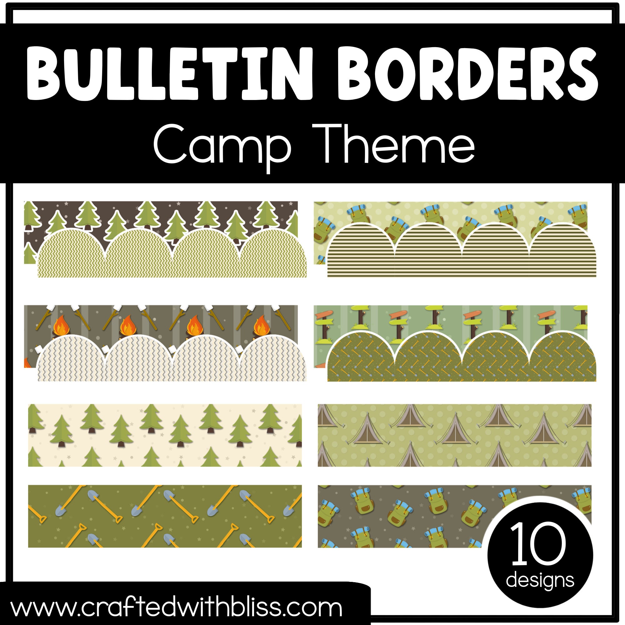 Camping Theme Bulletin Board Borders - Etsy