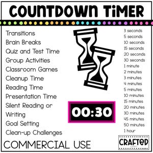 Simple Black Neon Countdown Timer Classroom Management Tool Commercial ...