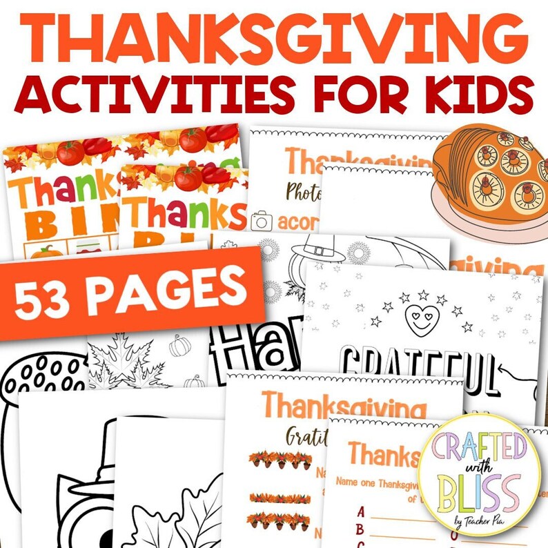 Thanksgiving Activities for Kids Fall Games Coloring Pages Scavenger ...
