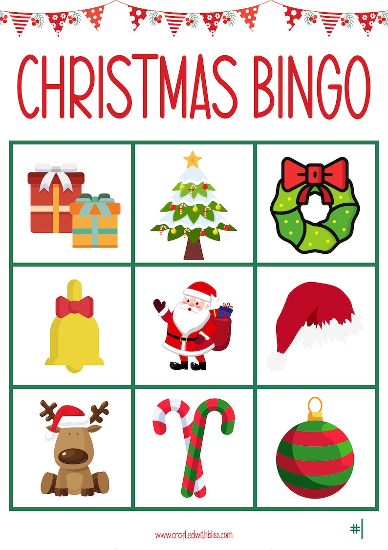 10 Christmas BINGO for Preschool-kindergarten, Christmas Games and ...