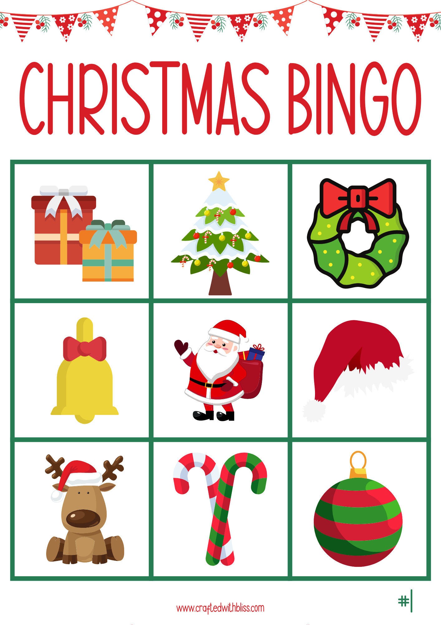 10 Christmas BINGO for Preschool-kindergarten, Christmas Games and ...