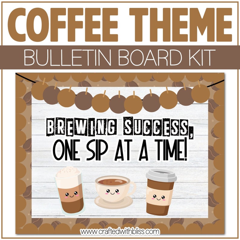 Coffee Theme Brewing Bulletin Board Kit - Etsy