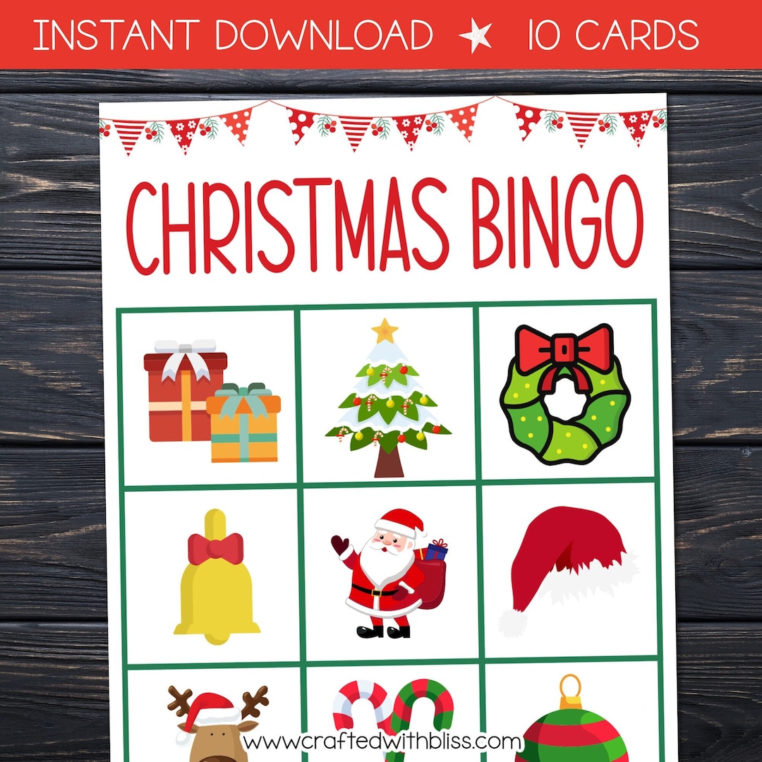 10 Christmas BINGO for Preschool-kindergarten, Christmas Games and ...