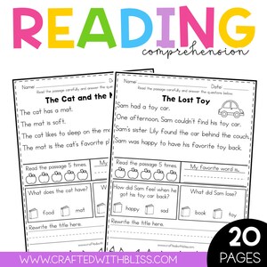 Kindergarten Reading Comprehension Homeschool Printable Fluency ...