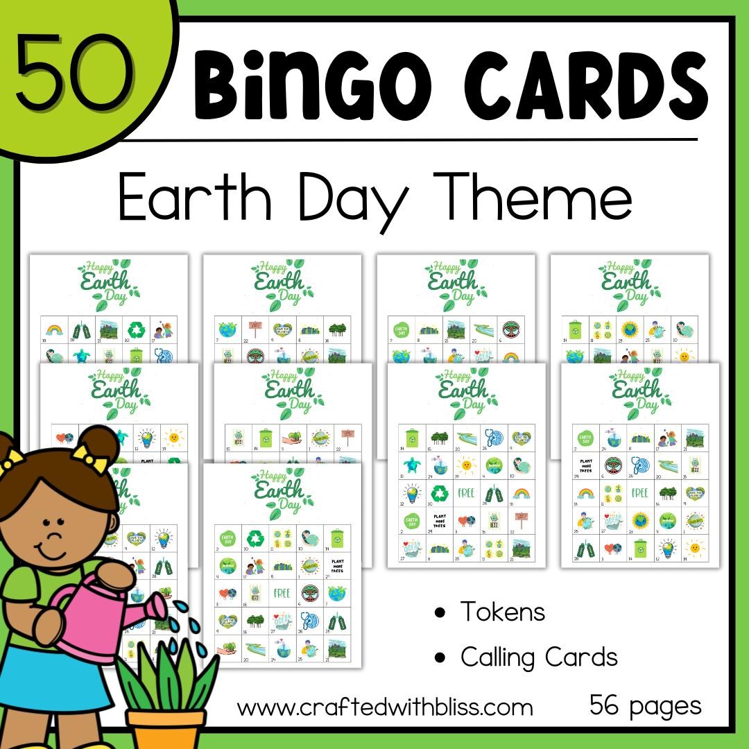 50 Earth Day Bingo Cards - Etsy