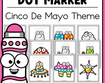Cinco De Mayo Dot Marker Printables/ Do a Dot Printable/ Cinco De Mayo ...