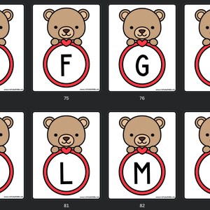 February Teddy Bear Valentine's Day Bulletin Board Letters Numbers ...